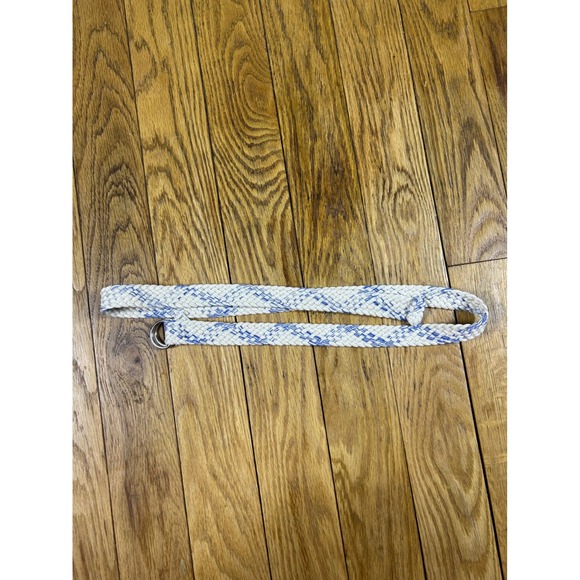 Accessories | Y2k Braided Woven D Ring Belt White Blue Fabric Casual ...